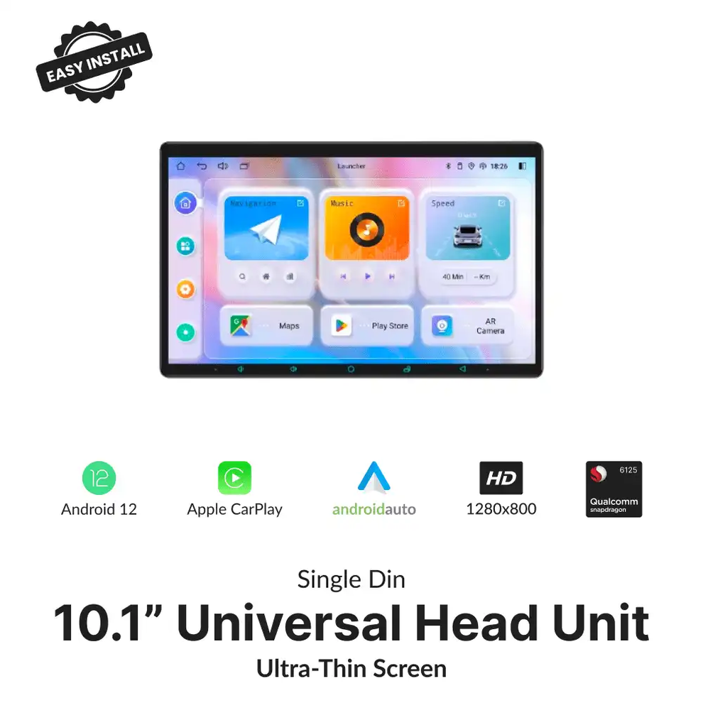 Android Head Unit Single Din | Universal 10.1” Carplay – Car Tech Studio