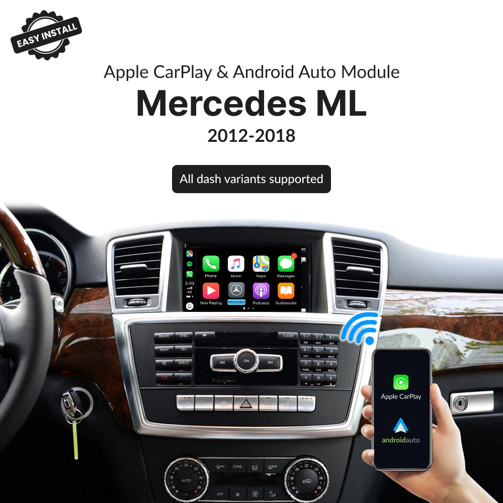 Mercedes ML 2012-2018 | Wireless Apple CarPlay & Android Auto Module ...